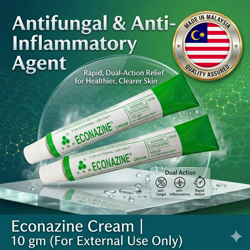 Econazine Cream 10g Antifungal & Anti-Inflammaory/Ubat anti gatal. Exp ...